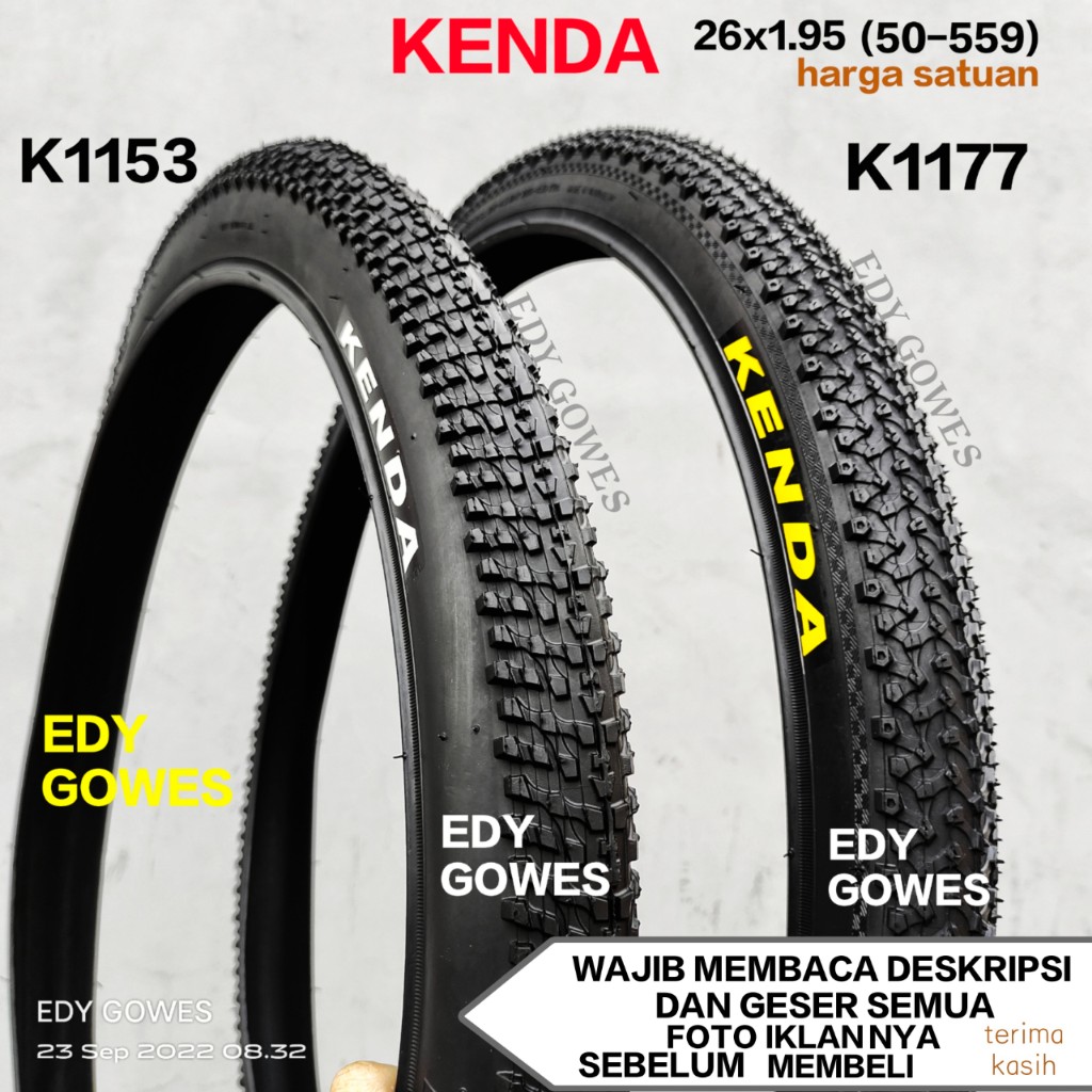Jual ban luar kenda 26 x 1.95 motif small block ban luar kenda motif halus ban luar MTB 26 ...