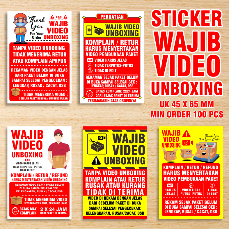 Jual sticker wajib video unboxing ( ISI 47 PCS ) | Shopee Indonesia
