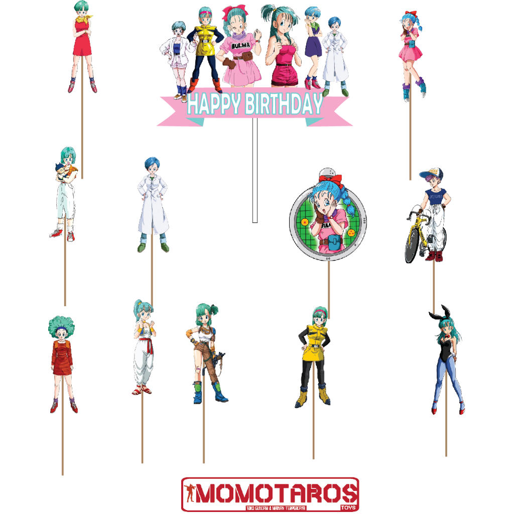 Jual Topper cake Bulma solo dragon ball isi 12 pcs | Shopee Indonesia
