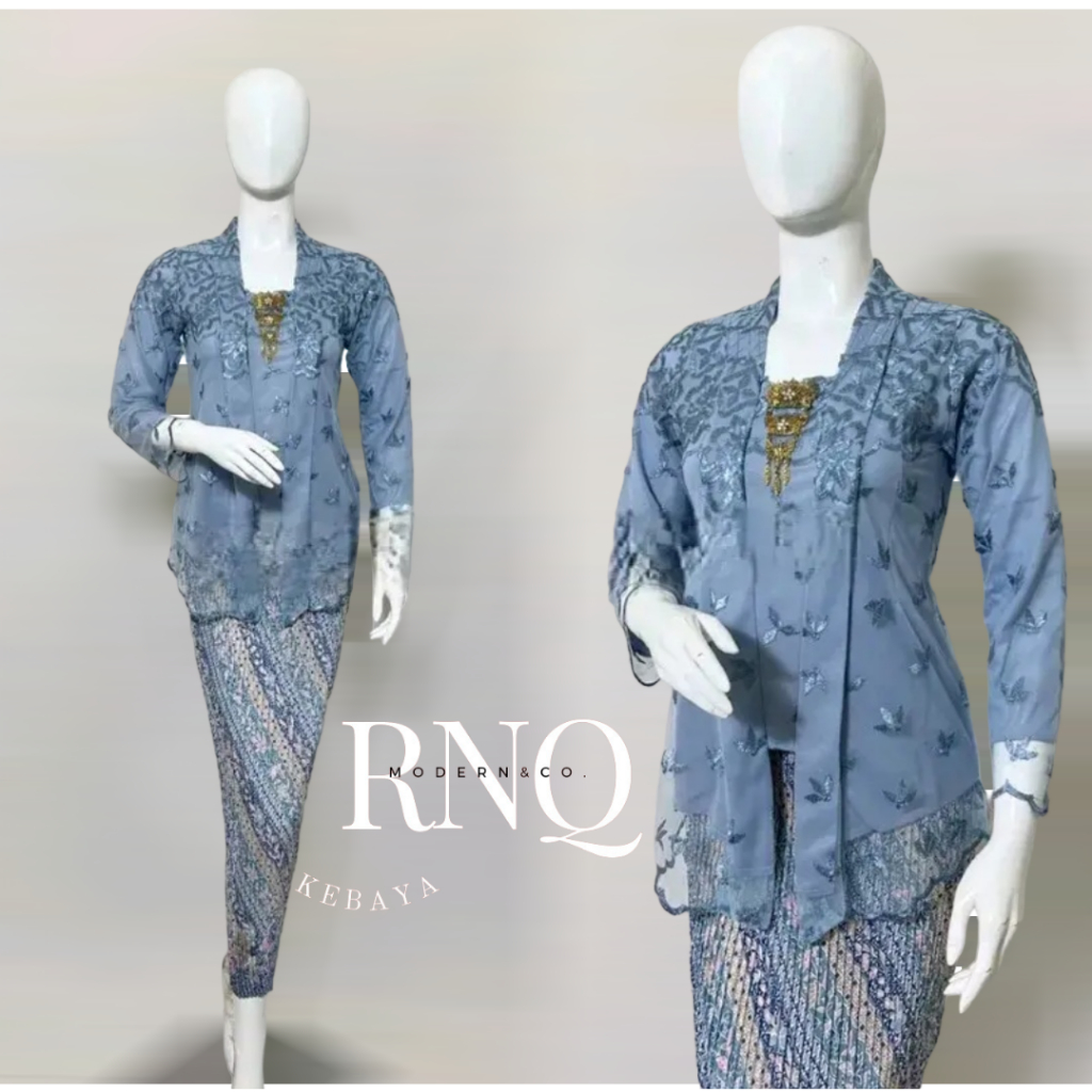 Jual kebaya kutu baru tille motif bunga setelan kebaya modern terbaru ...