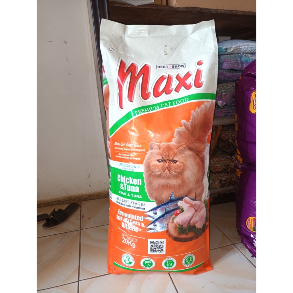 Jual Maxi Premium Cat Food Chicken & Tuna 800gr & 1kg | Shopee Indonesia