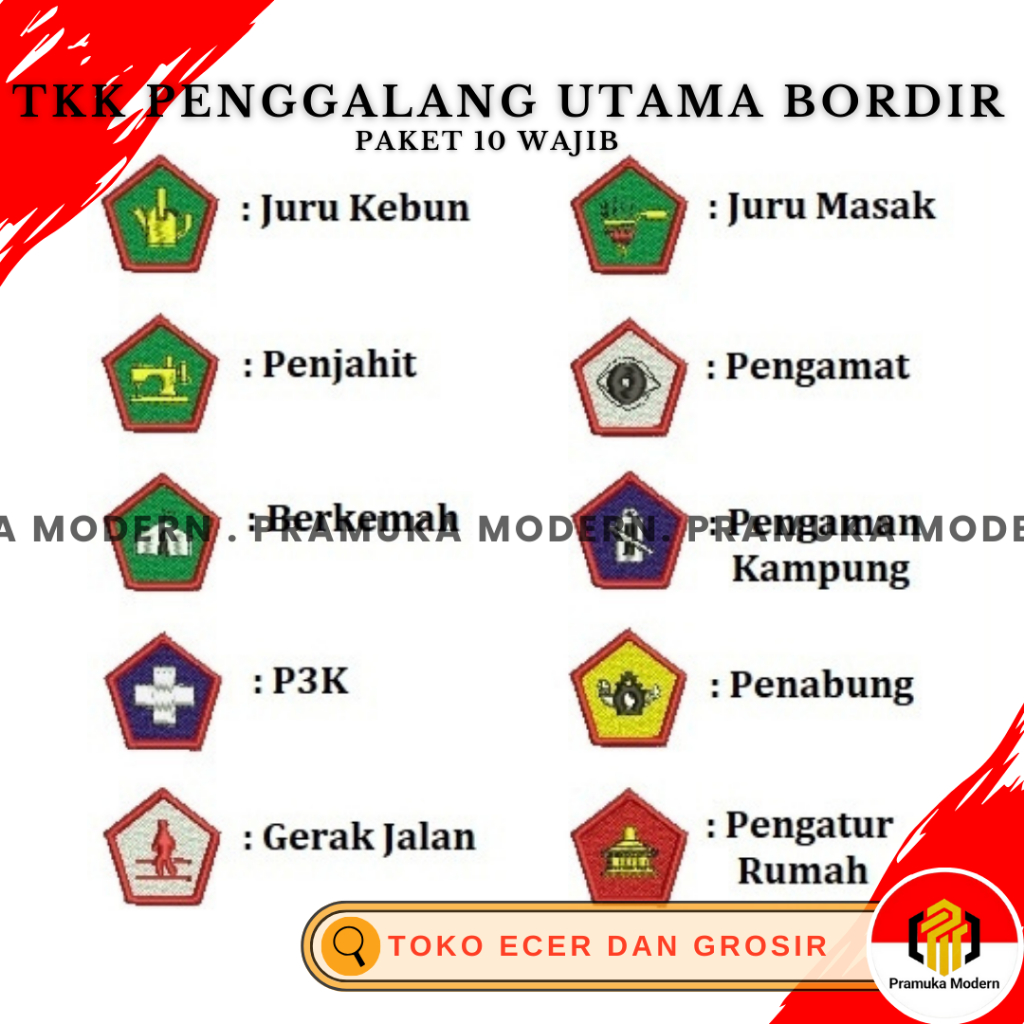 Jual Paket (10 Pcs) TKK Wajib Penggalang Utama Bordir Komputer | Shopee Indonesia