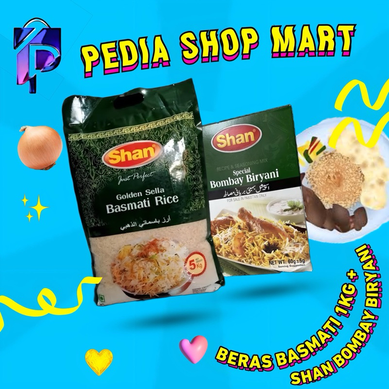 Jual GRATIS ONGKIR!!! BERAS BASMATI SHAN 1KG + SHAN BOMBAY BIRYANI 1 ...