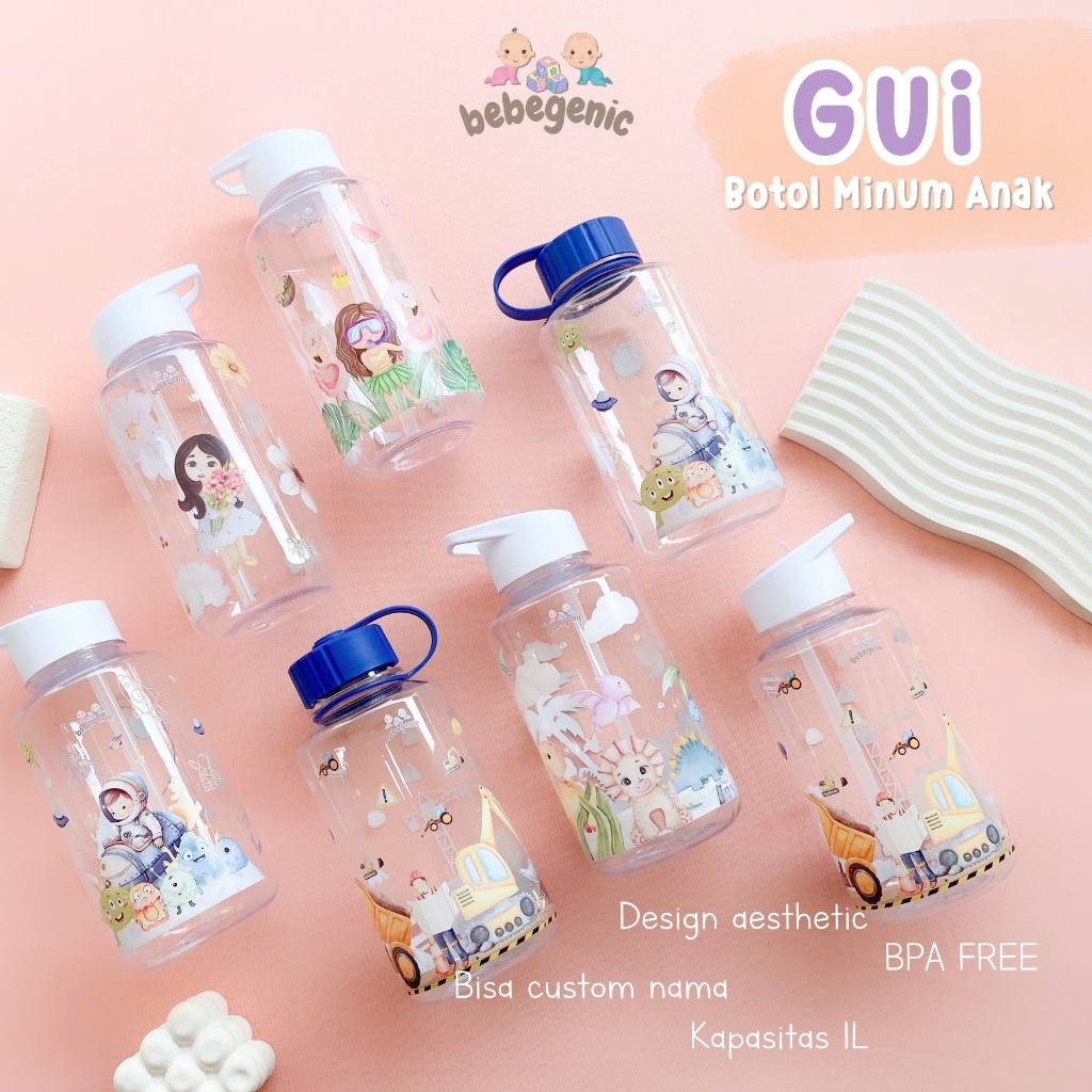 Jual BEBEGENIC - GUI Tumbler - Custom Design Botol Minum Anak 1L ...