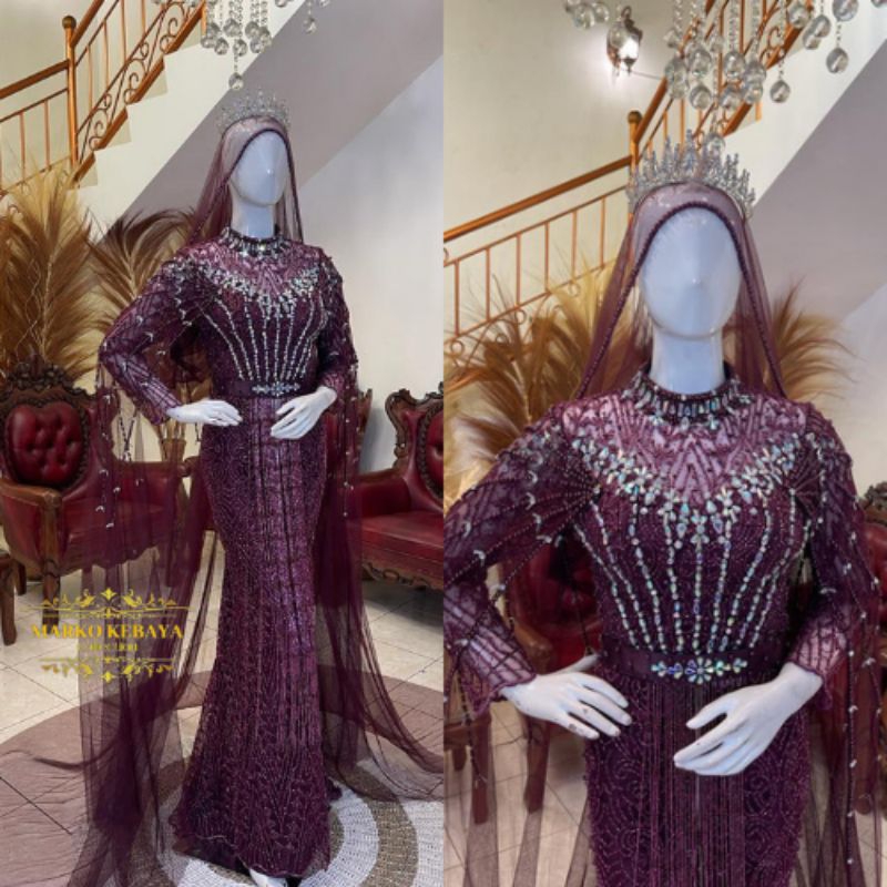 Jual Gaun Pengantin Slim Dress Premium | Gaun Pengantin Full Payet ...