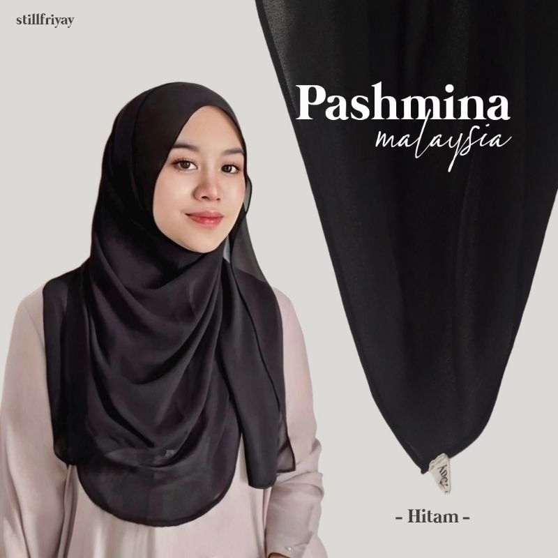 Jual Pashmina Bawal Malay HITAM & CHOCO Premium Quality | Stillfriyay ...