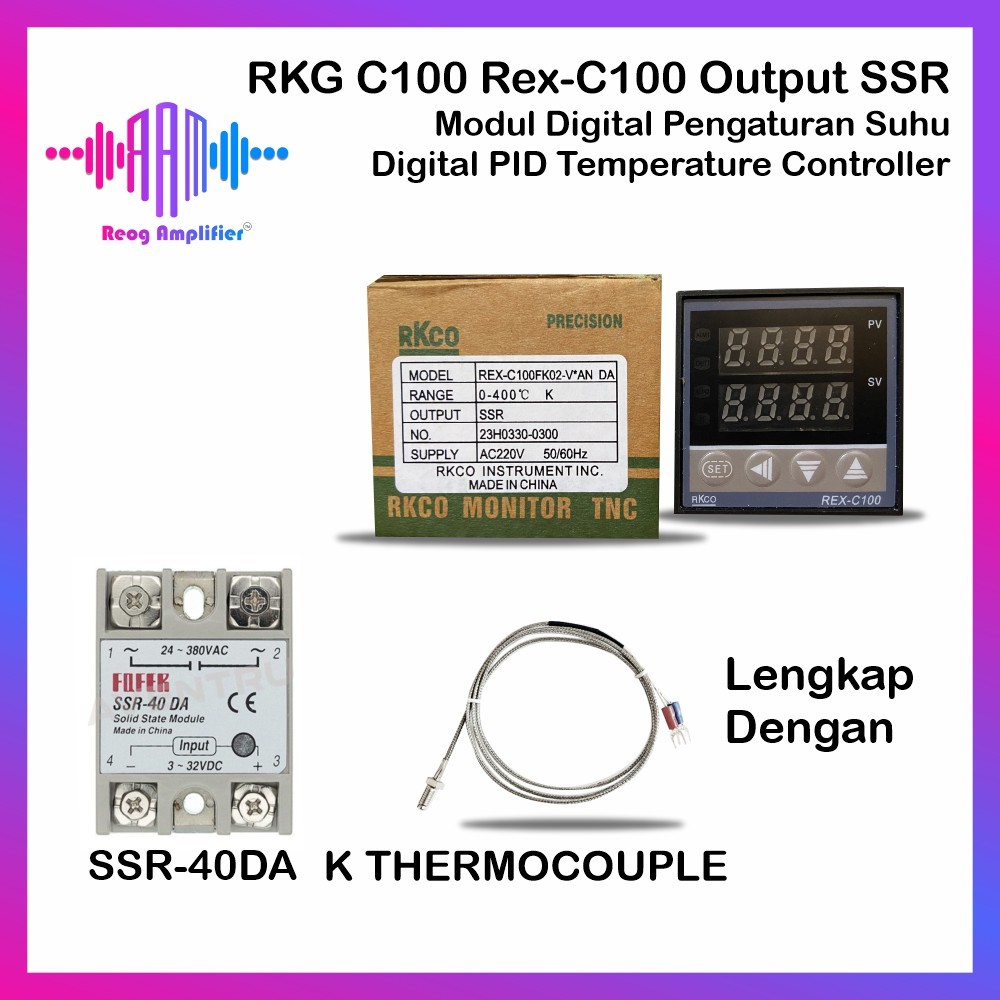 Jual PID Rex RKG C100 Rex-C100 Output SSR 220V AC 0-400C 400C 48x48mm ...