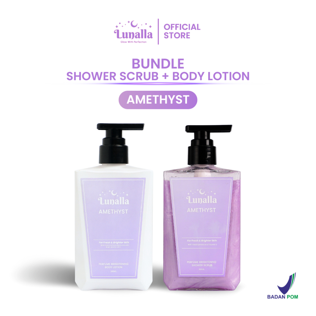 Jual LUNALLA Amethyst Hand Body Lotion + Shower Scrub Sabun Mandi Cair ...