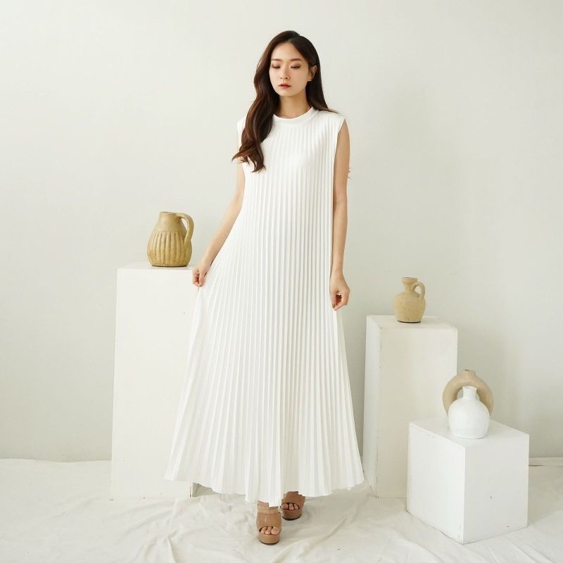 Jual Dress Inner Plisket Mayung Maxi - Inner Gamis Lengan Buntung Hyget ...