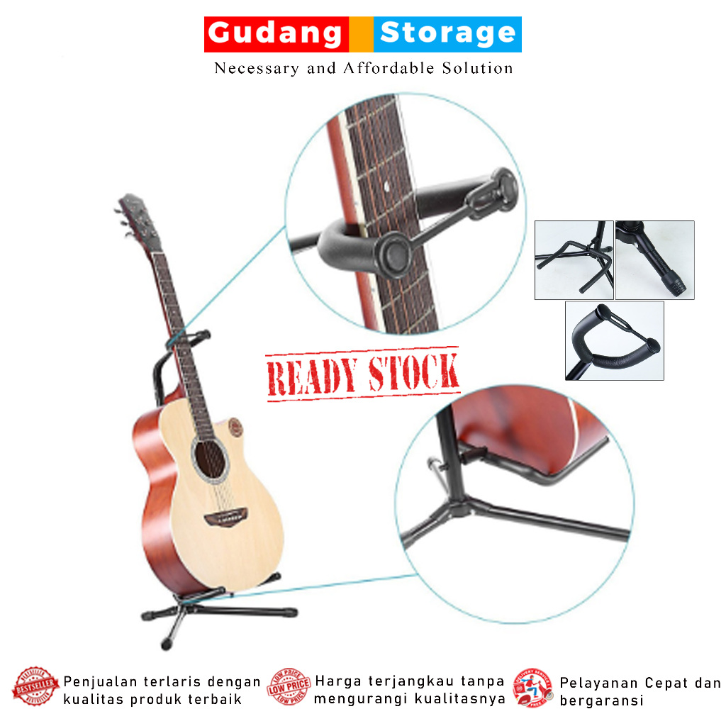 Jual [PROMO] STAND GITAR Alat Musik Stand Gitar Bass Tempat Penyangga ...