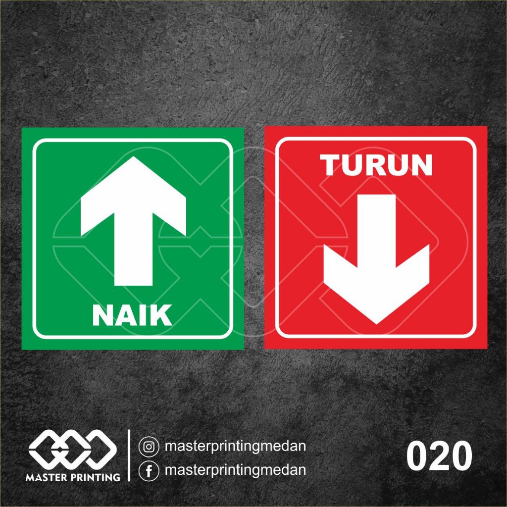 Jual 020 - Stiker Naik dan Turun, Untuk Tangga, Sticker Vinyl, Premium ...