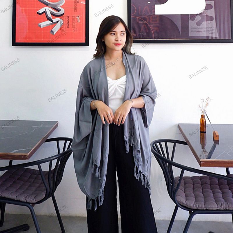 Jual Cardigan Pantai Auter Polos Bali Outer Rumbai Rayon Allsize ...