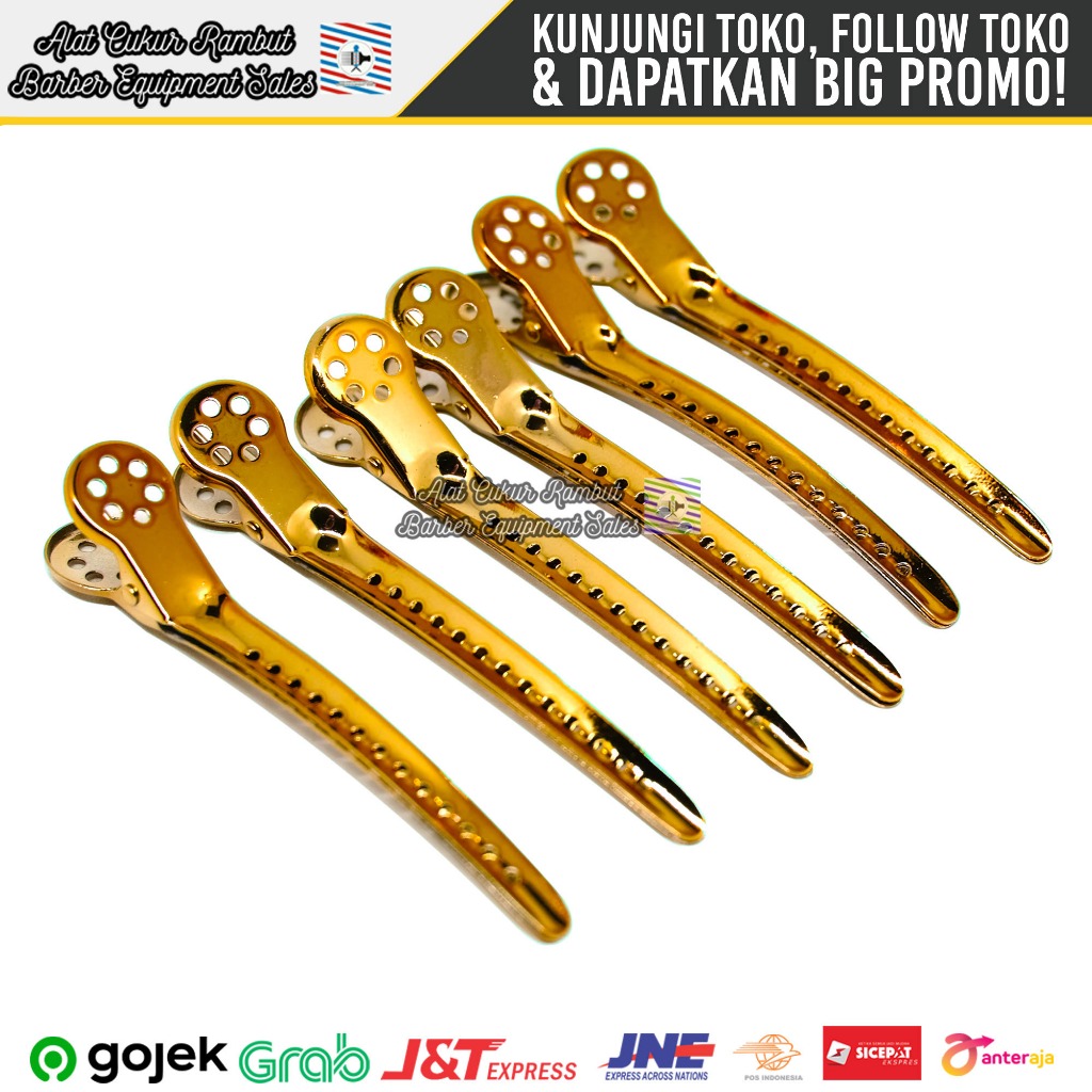 Jual Jepit / Jepitan Rambut Salon Barber Buaya Premium Besi Stainless ...