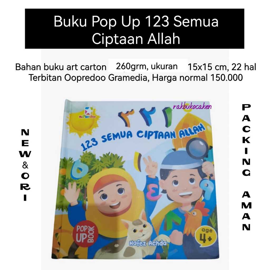 Jual Opredo Pop Up Book: 123 Semua Ciptaan Allah. Buku Pop Up Gramedia Mengenal Angka Ciptaan ...