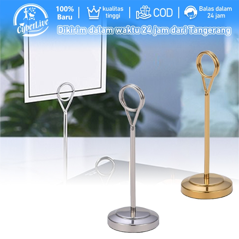 Jual 8inch Tiang Nomor Meja Place Card Holder Stainless Table Number ...