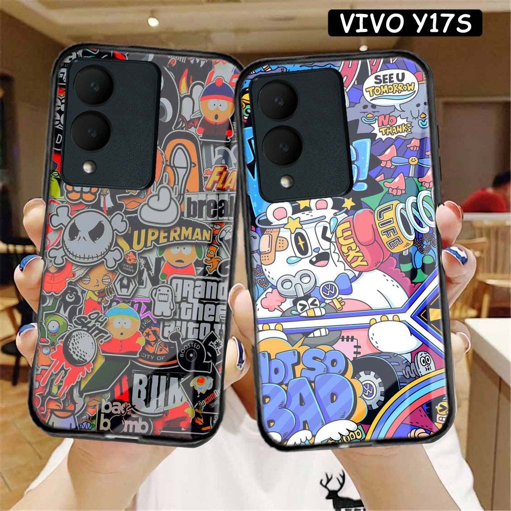 Jual Softcase Glass Kaca Vivo Y17S Terbaru 2023 [M205] Casing Handphone ...