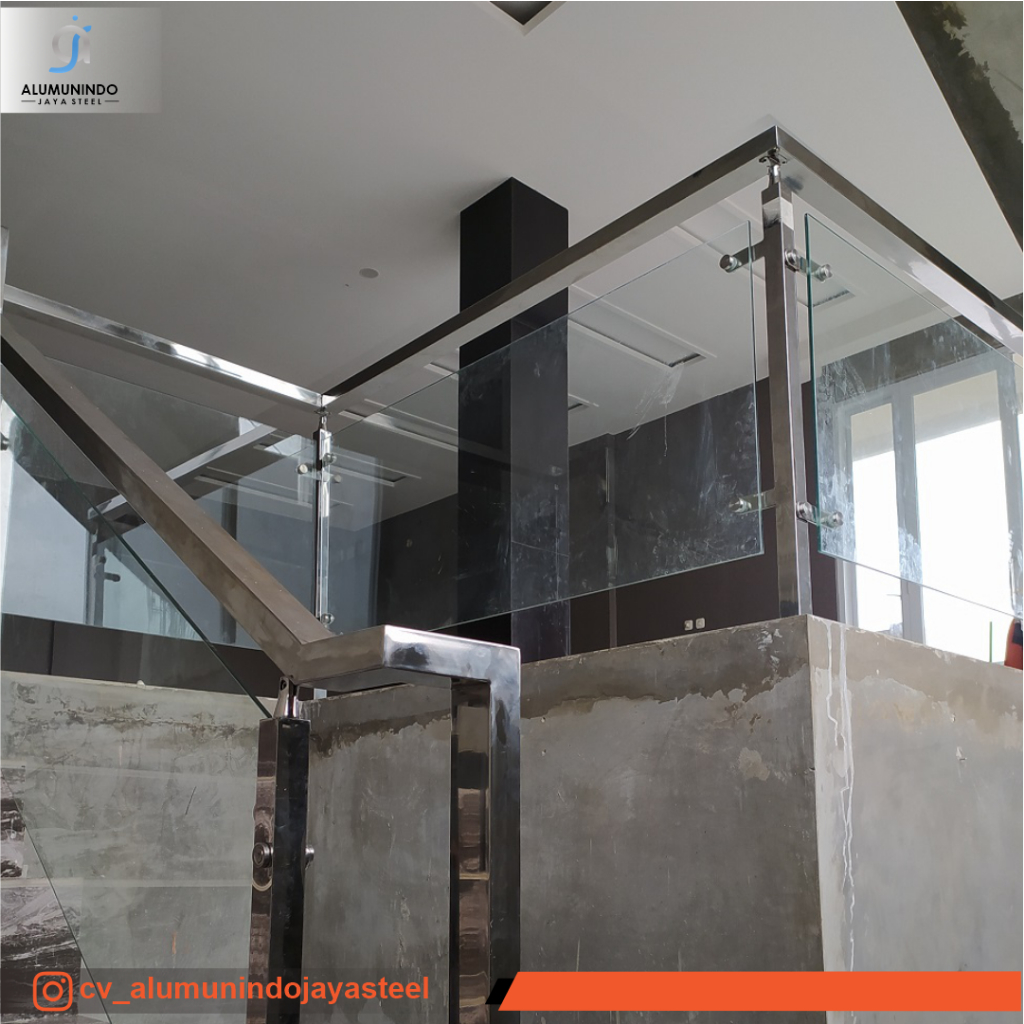 Jual Railing Tangga Stainless Kaca Tempered 8mm | Shopee Indonesia