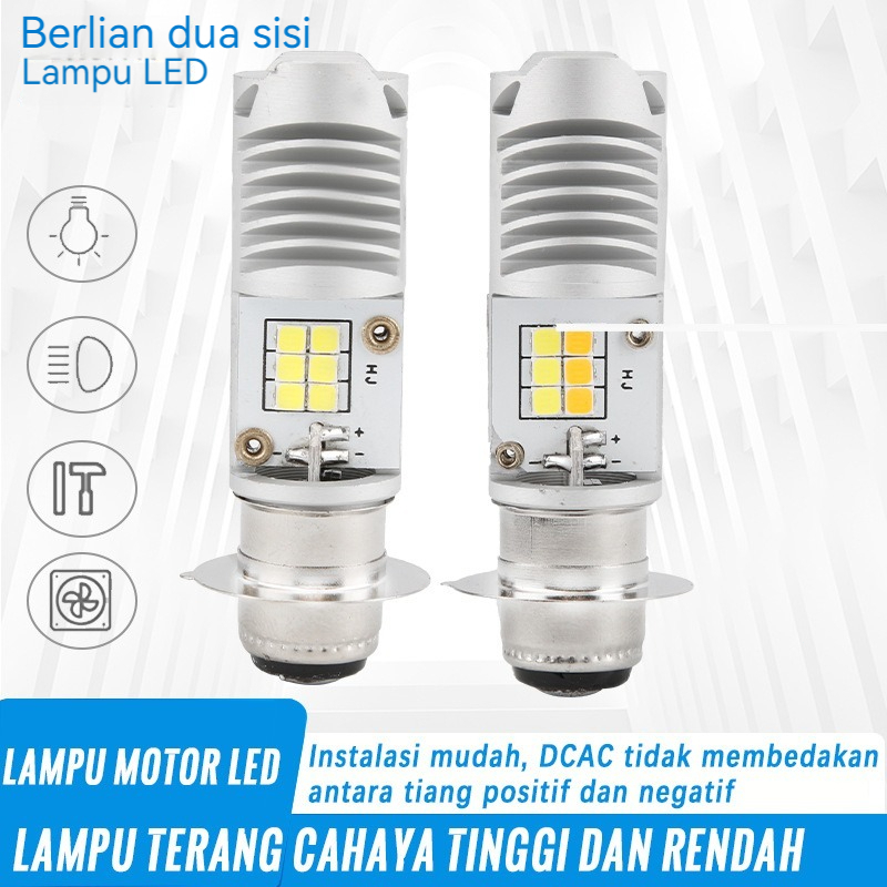 Jual Lampu Motor Led Super Terang 16 Watt H6 Lampu Motor Depan 12V T19 ...