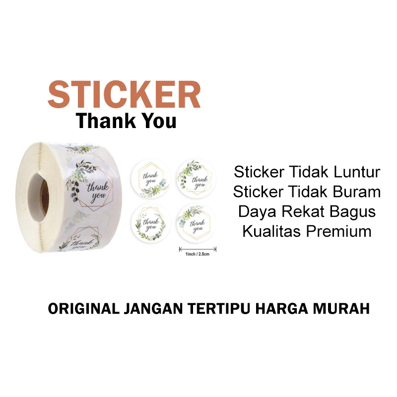 Jual STICKER THANK YOU ukuran diameter 2,5 cm - Sticker Lucu dan ...