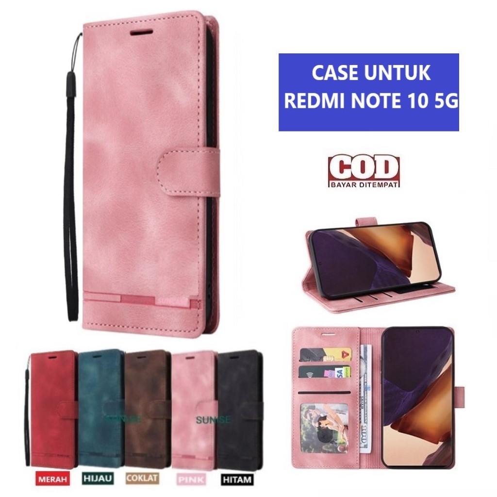 Jual Casing XIAOMI REDMI NOTE 10 5G model flip buka tutup case kulit ...