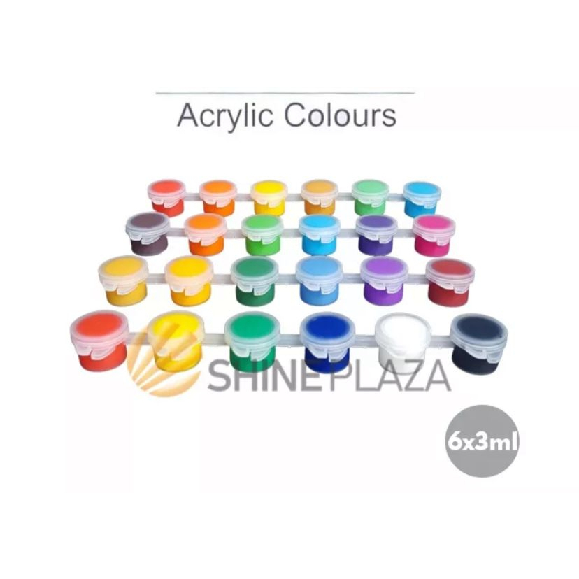 Jual Set cat Kecil isi 6 Cat AKrilik Mewarnai / Acrylic Colour Set 6 ...