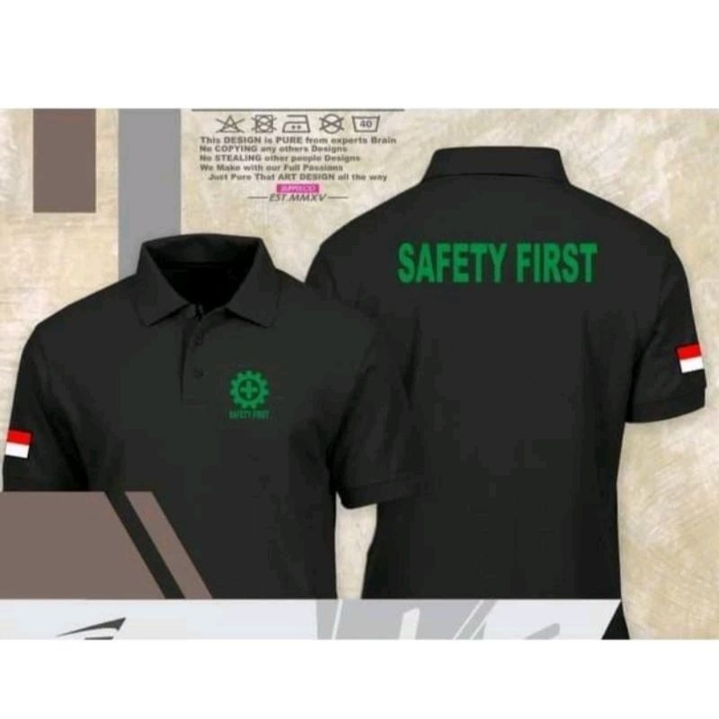 Jual KAOS KERAH POLO SAFETY FIRST// BAJU POLO KESELAMATAN | Shopee ...