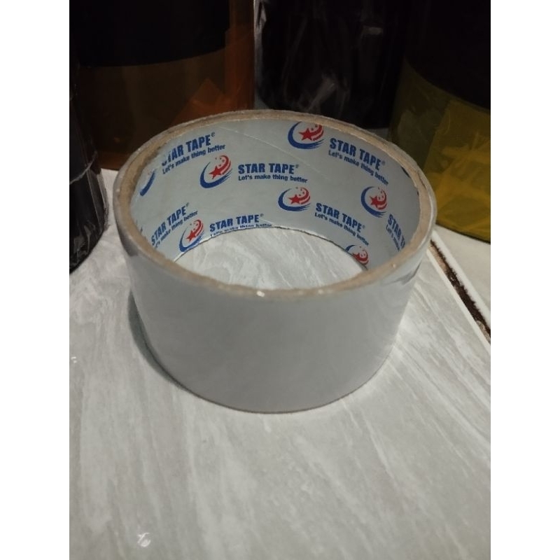 Jual LAKBAN STAR TAPE bening dan coklat 45mm*100yard | Shopee Indonesia
