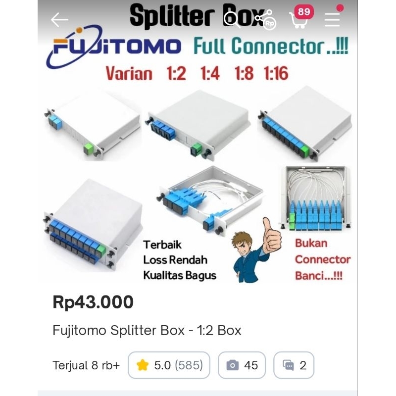 Jual FUJITOMO/ECONOMIS Spliter BOX 1:2 | Shopee Indonesia
