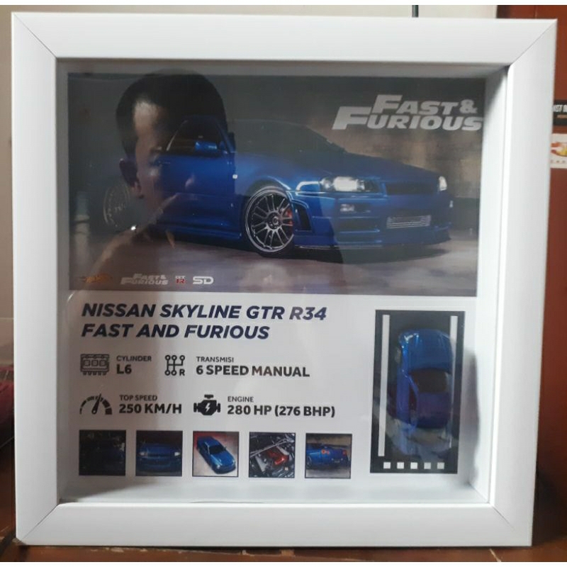 Jual hot wheels custom frame nissan skyline gt-r r34 biru premium ...