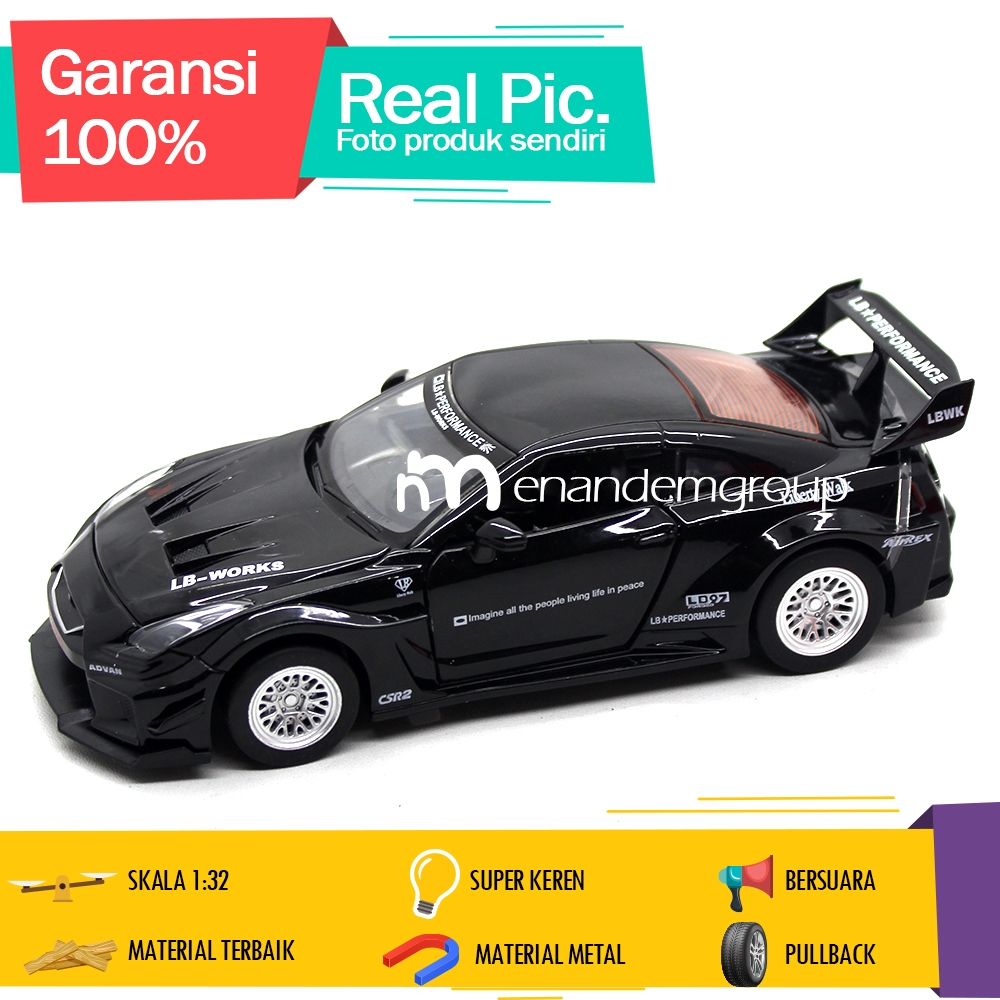 Jual Diecast Miniatur Mainan Mobil Sedan Sport Nissan GTR Buka Pintu ...
