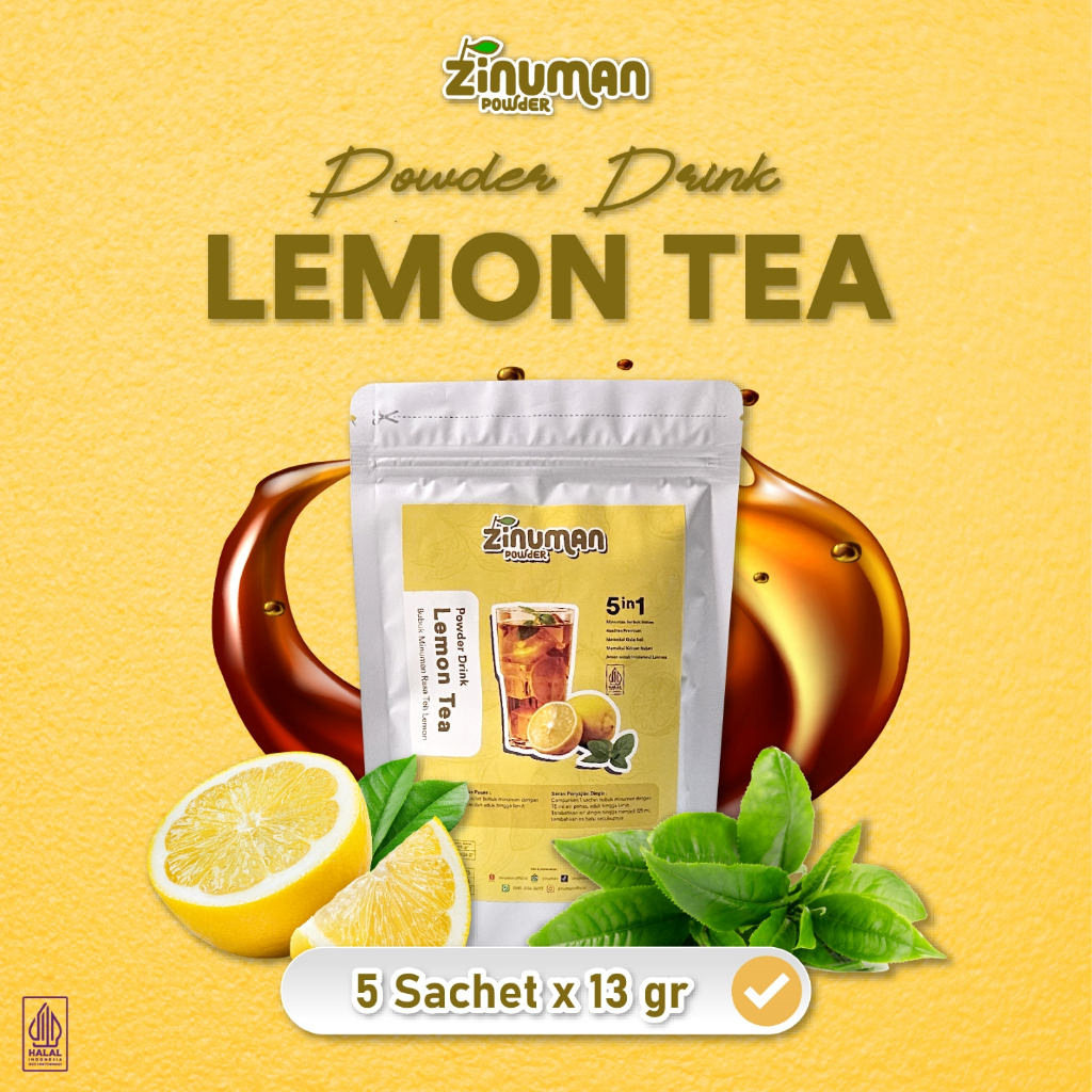 Jual Zinuman Powder Rasa Lemon Tea Sachet Pack 5s x 13 gr | Shopee ...