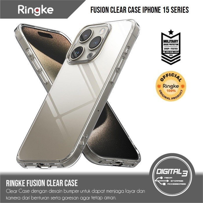 Jual Case Iphone 15 Plus Pro Max Ringke Fusion Clear Soft Casing Bumper ...