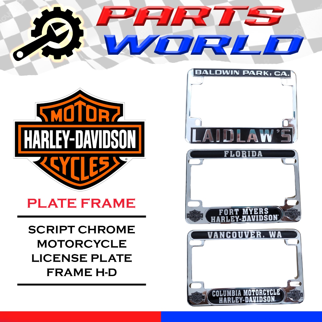 Jual HARLEY DAVIDSON SCRIPT CHROME MOTORCYCLE LICENSE PLATE FRAME ...