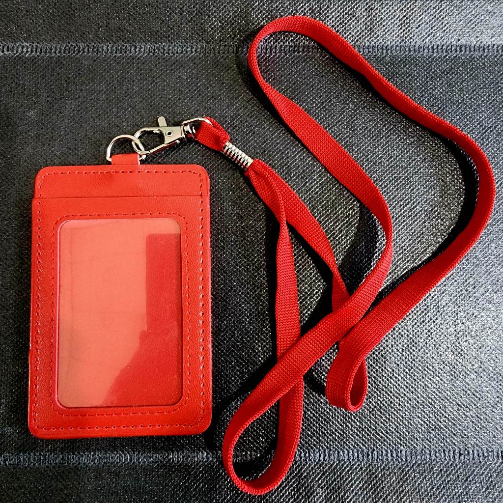 Jual GANTUNGAN ID CARD TALI NYLON BAHAN KULIT SINTETIS COMBO NAME TAG ...