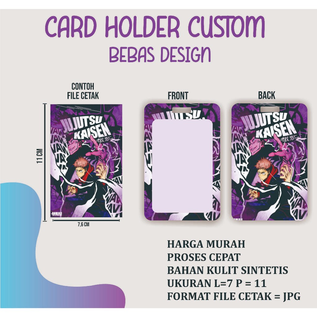Jual ID Card Holder Name Tag Bebas Design Custom Logo Perusahaan ...