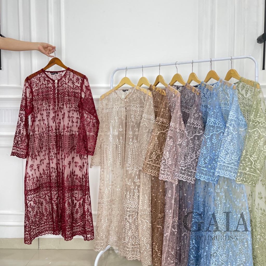 Jual Long Outer Brukat Tile motif Etnik Cardigan wanita | Shopee Indonesia