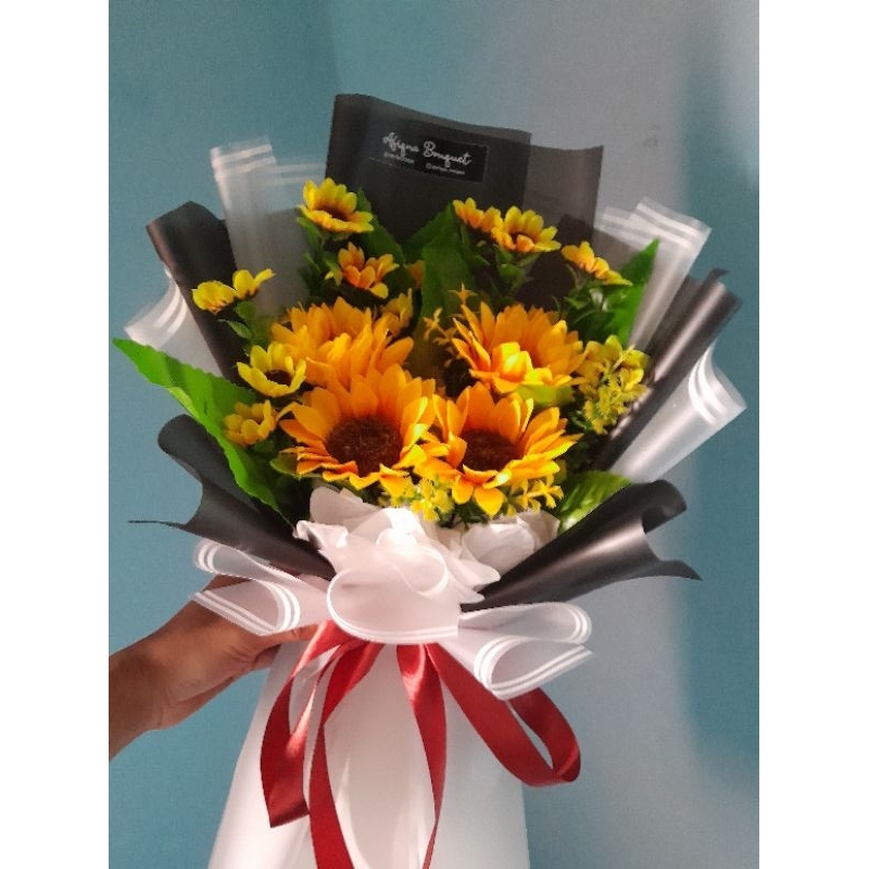 Jual Buket Bunga Matahari | Buket Wisuda | Bunga Artificial | Shopee ...
