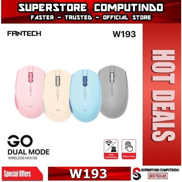 Jual Fantech Mouse Dual Connection Wireless Bluetooth Mouse W193 | W ...