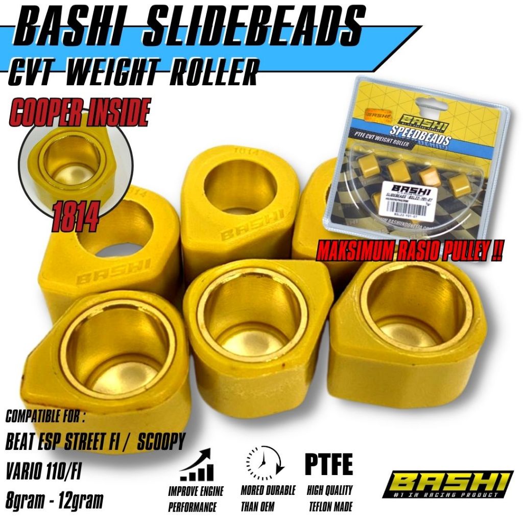 Jual BASHI SLIDING ROLLER HONDA BEAT ESP STREET FI SCOOPY VARIO TEFLON ...