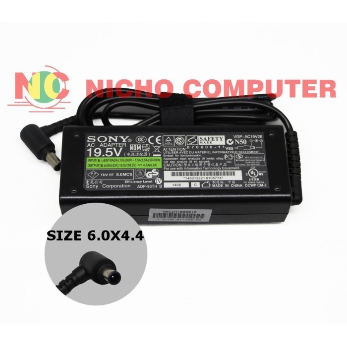 Jual Adaptor Charger Original Laptop Sony Vaio 19.5V 4.7A | Shopee ...
