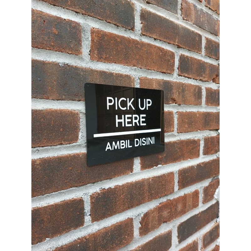 Jual signage akrilik / pick up here / ambil disini | Shopee Indonesia