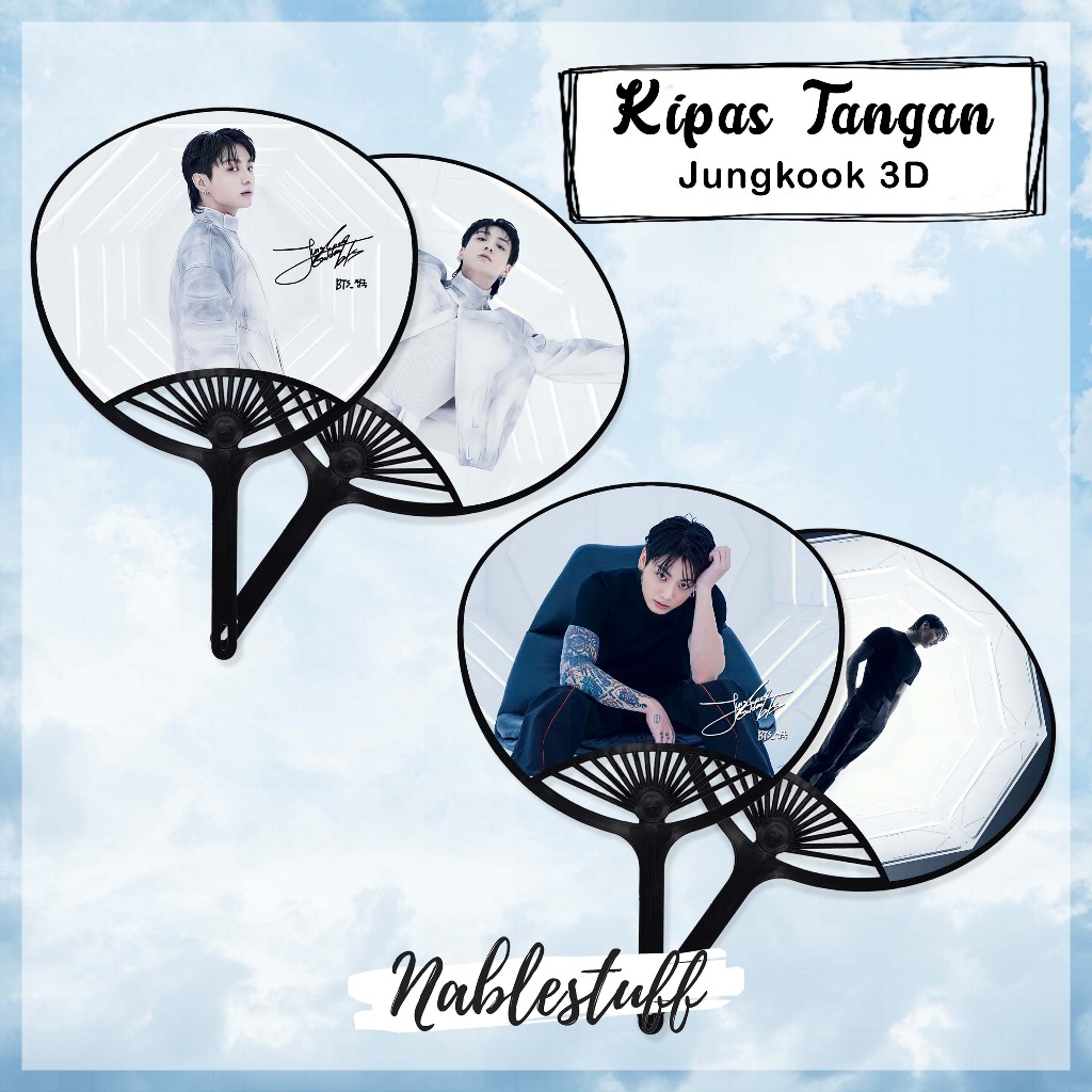 Jual Kipas Tangan BTS Jungkook JK 3D Ver // Kipas Kerang // Merchandise ...