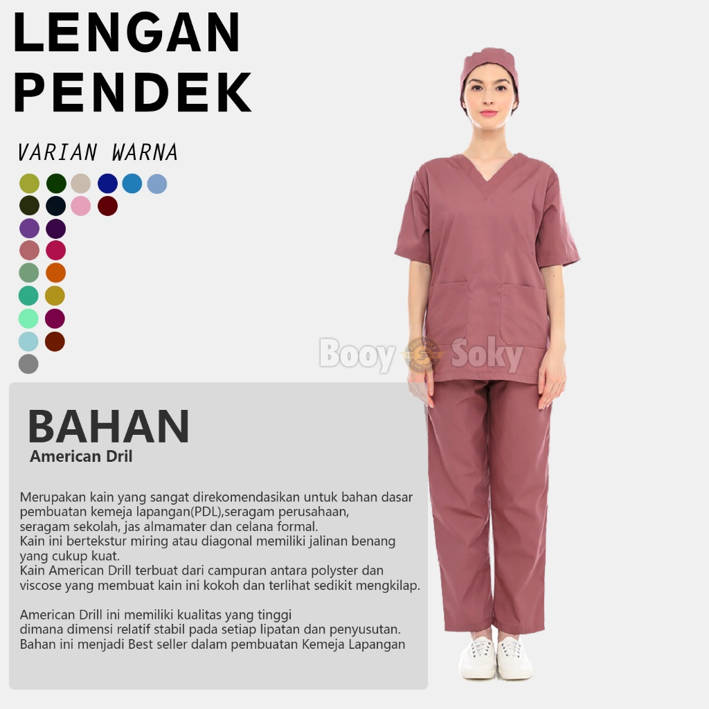 Jual Baju Ok Oka Scrb Lengan Pendek Pria/Wanita / Seragam Jaga Oka ...