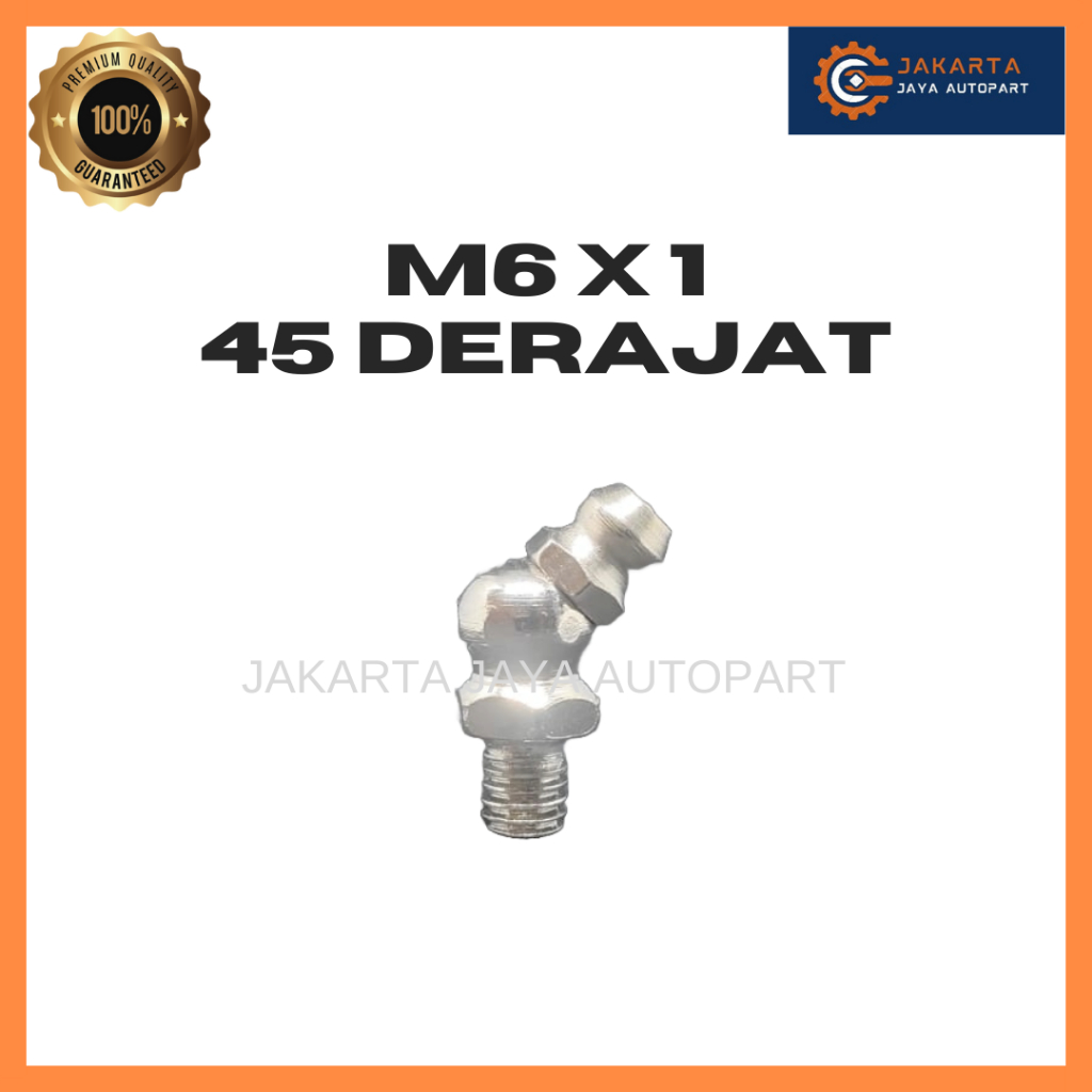 Jual NEPEL GREASE 6MM M6*1 45° / NIPPLE GREASE / NEPEL GEMUK STEEL ...