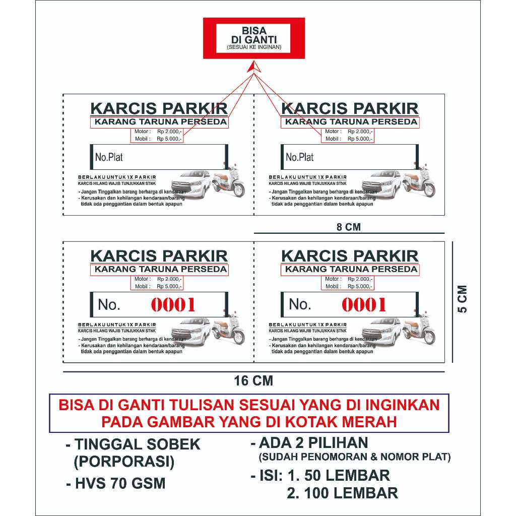 Jual Karcis parkir costum 16x5 | Shopee Indonesia