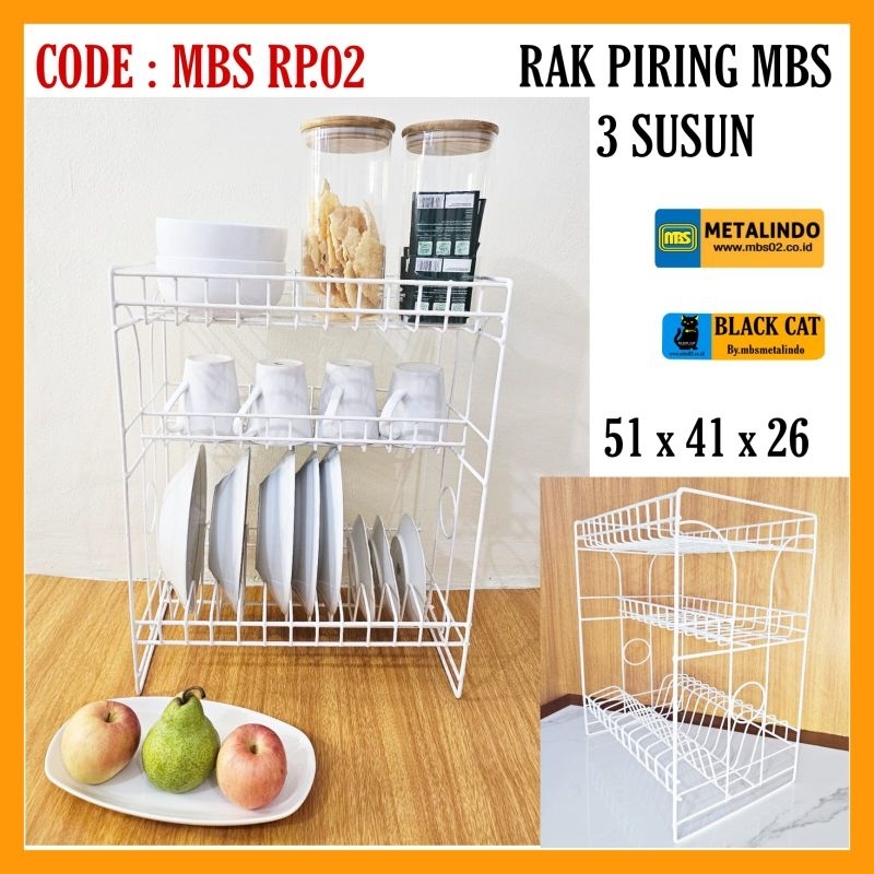 Jual Rak piring besi 3 susun MBS rak piring gelas rak piring wastafel ...