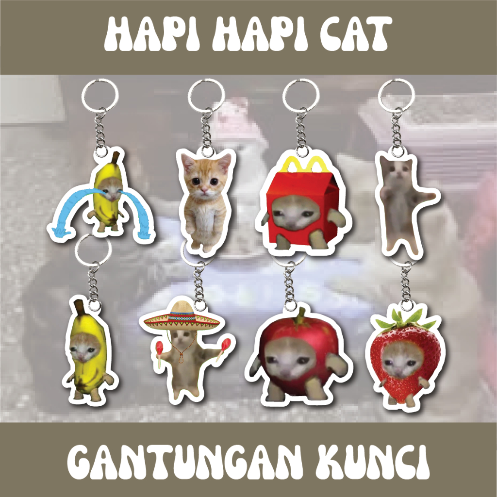 Jual GANTUNGAN KUNCI HAPI HAPI CAT | AKRILIK 3MM | CAT | KUCING | GANCI ...