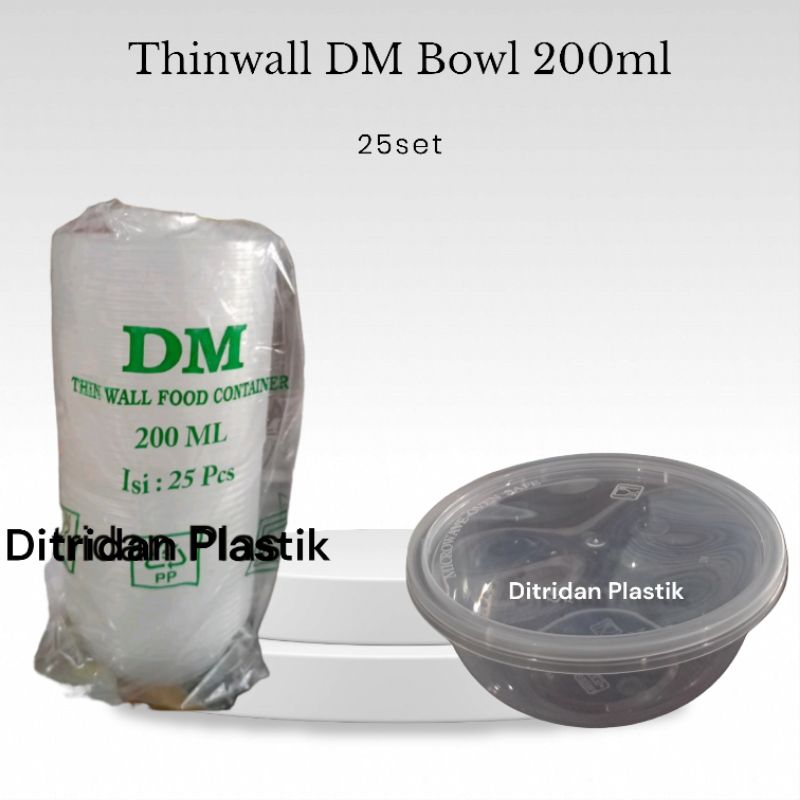 Jual Thinwall DM Cup Makanan Bowl Ukuran 200ml,300ml,400ml (25pcs ...