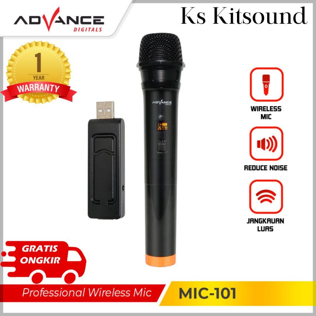 Jual ADVANCE MIC101 Mic Wireless Mic Karaoke Mikropon Nirkabel Mic ...