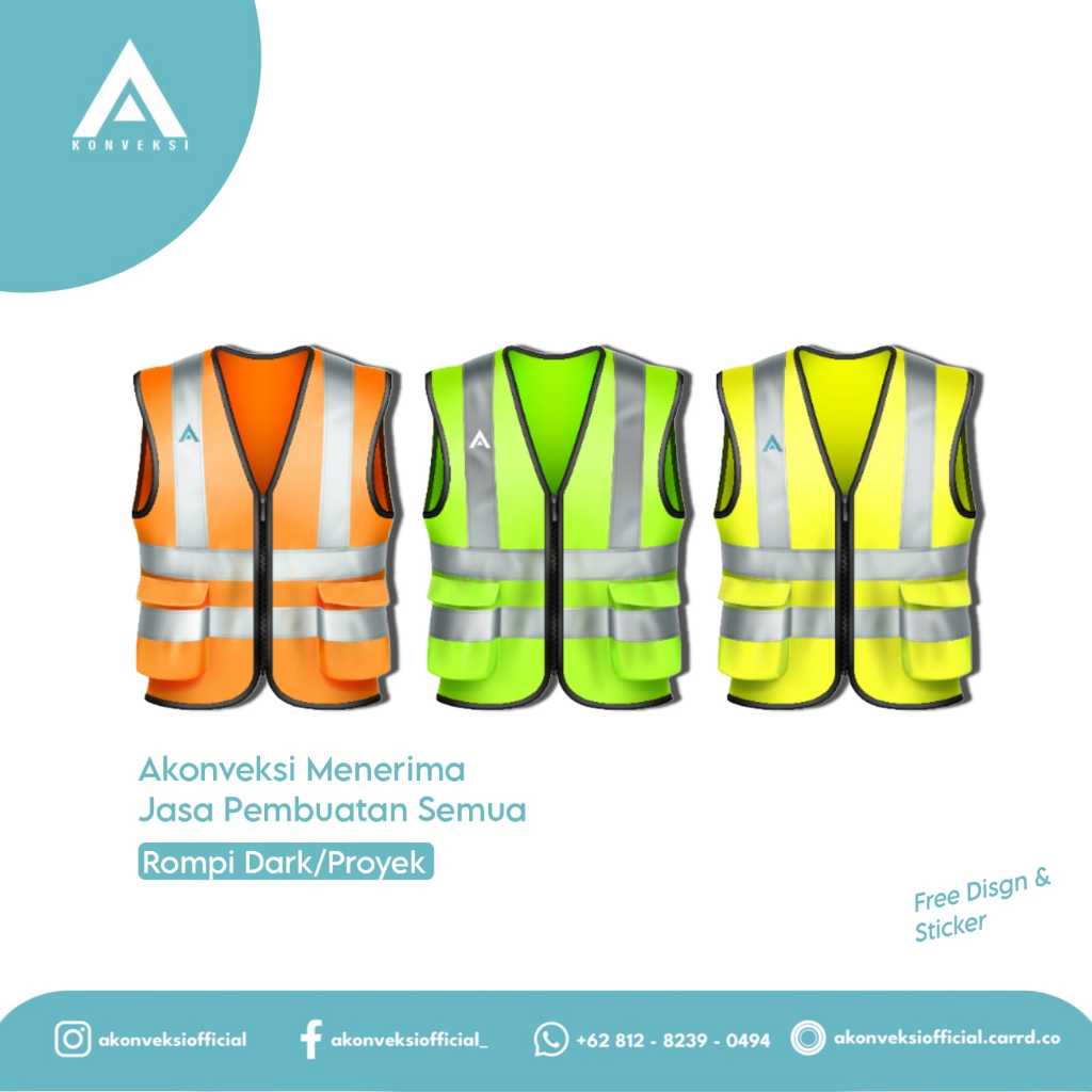 Jual rompi proyek premium / rompi safety / rompi kerja | Shopee Indonesia